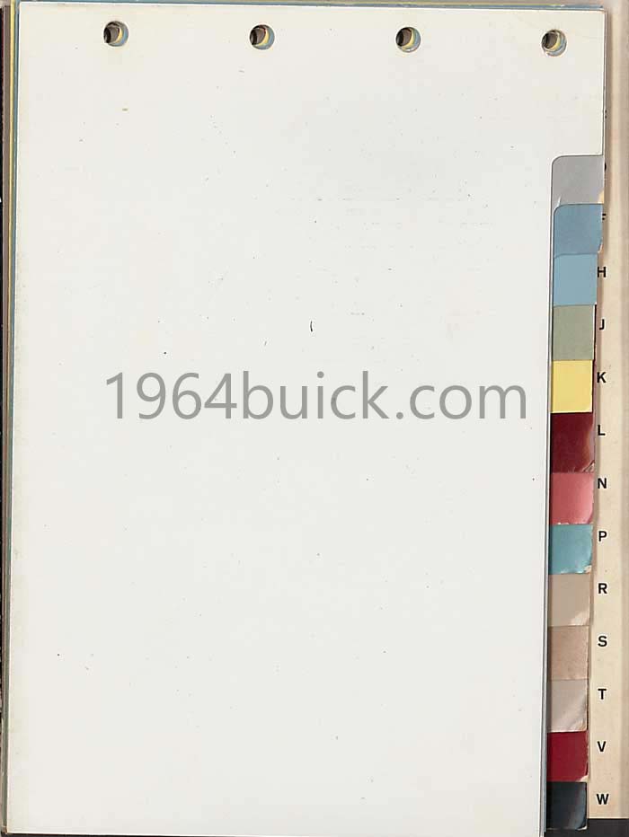 1964 Buick Color Trim Book Exterior and Accessories, Exterior Colors ...